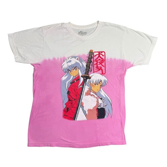 Inuyasha | Tops | Inuyasha T Shirt Adult M Pink White Tie Dye Graphic ...